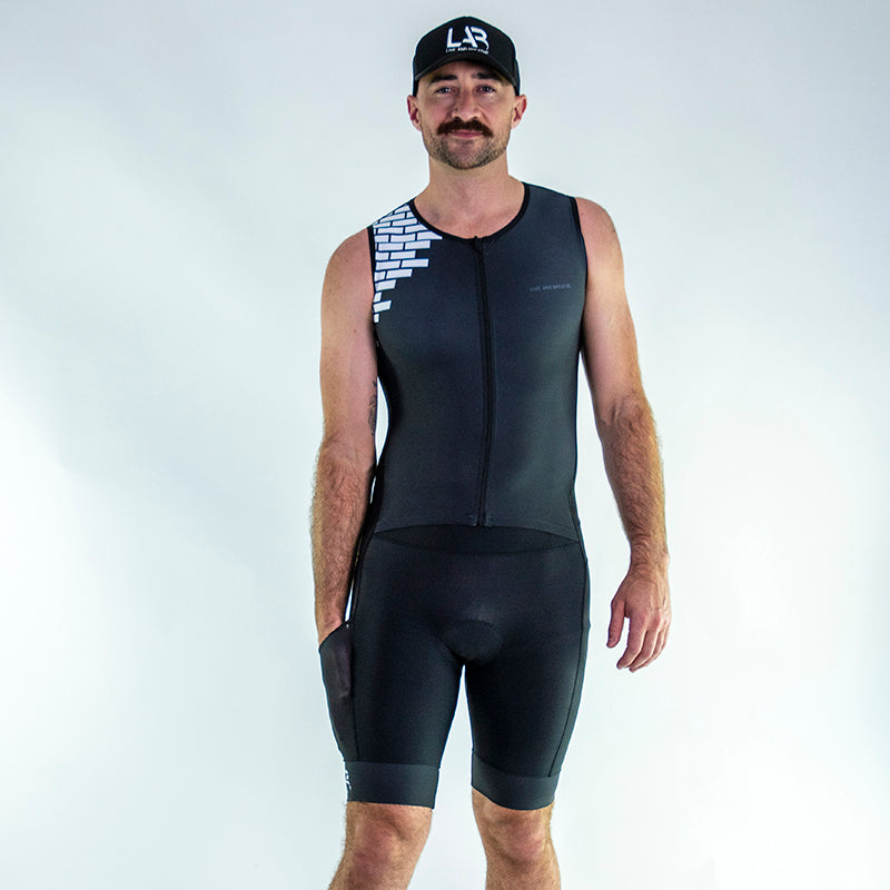 Black Triathlon Sleeveless Tri Suit Mens | LAB