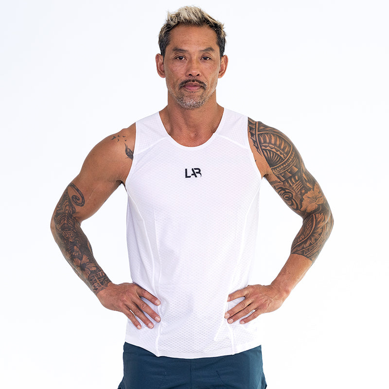 Men's Velocity Run Tank, White