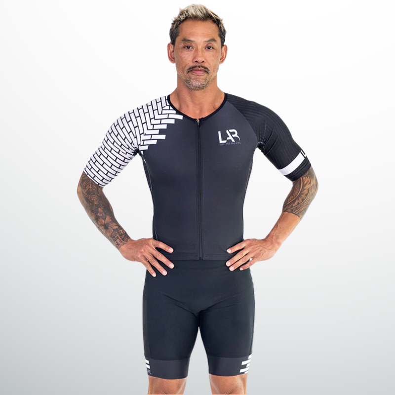 Black Triathlon Sleeved Tri Suit Mens | LAB